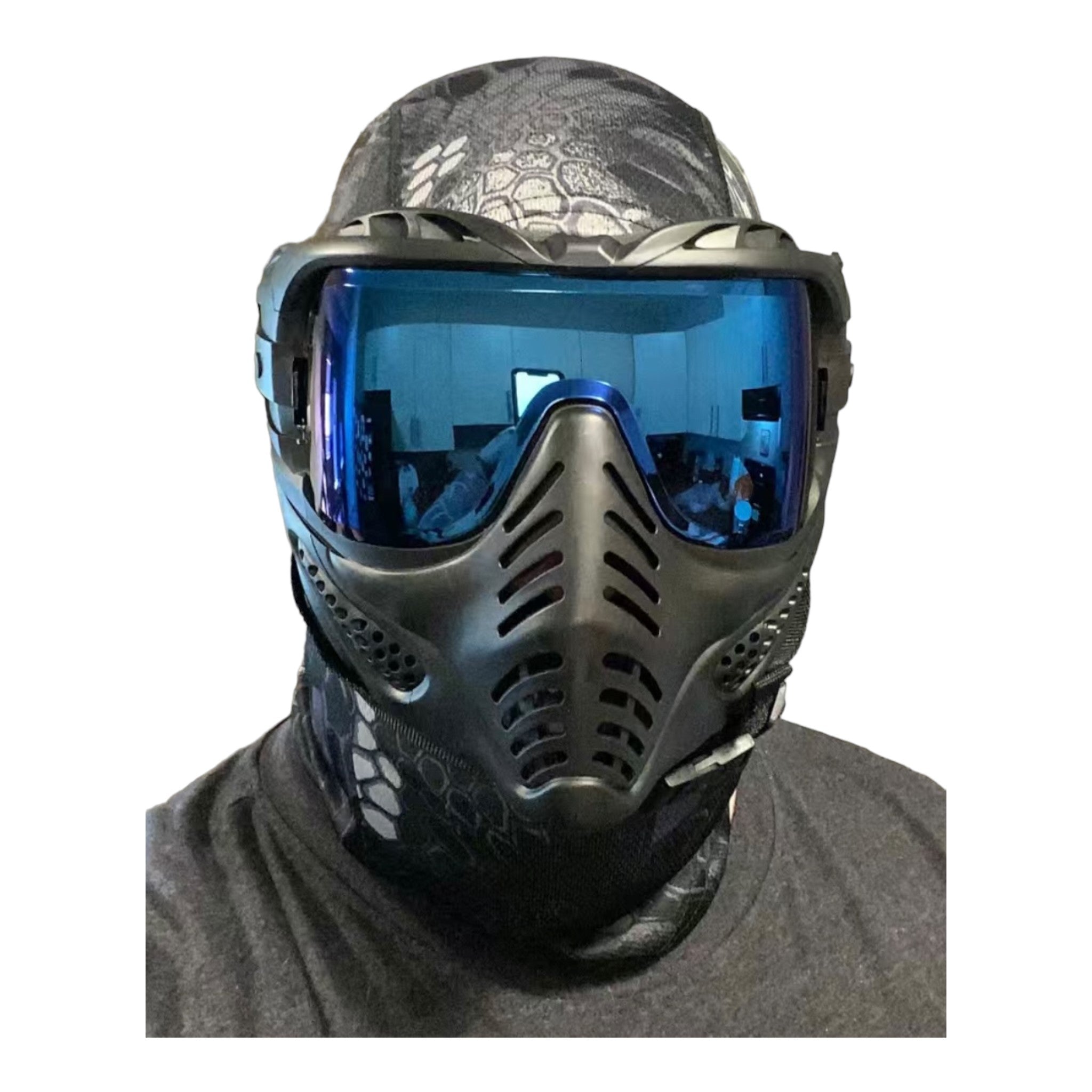 Full Face Protective Mask - Blue Reflective Lens – VIPERTAC